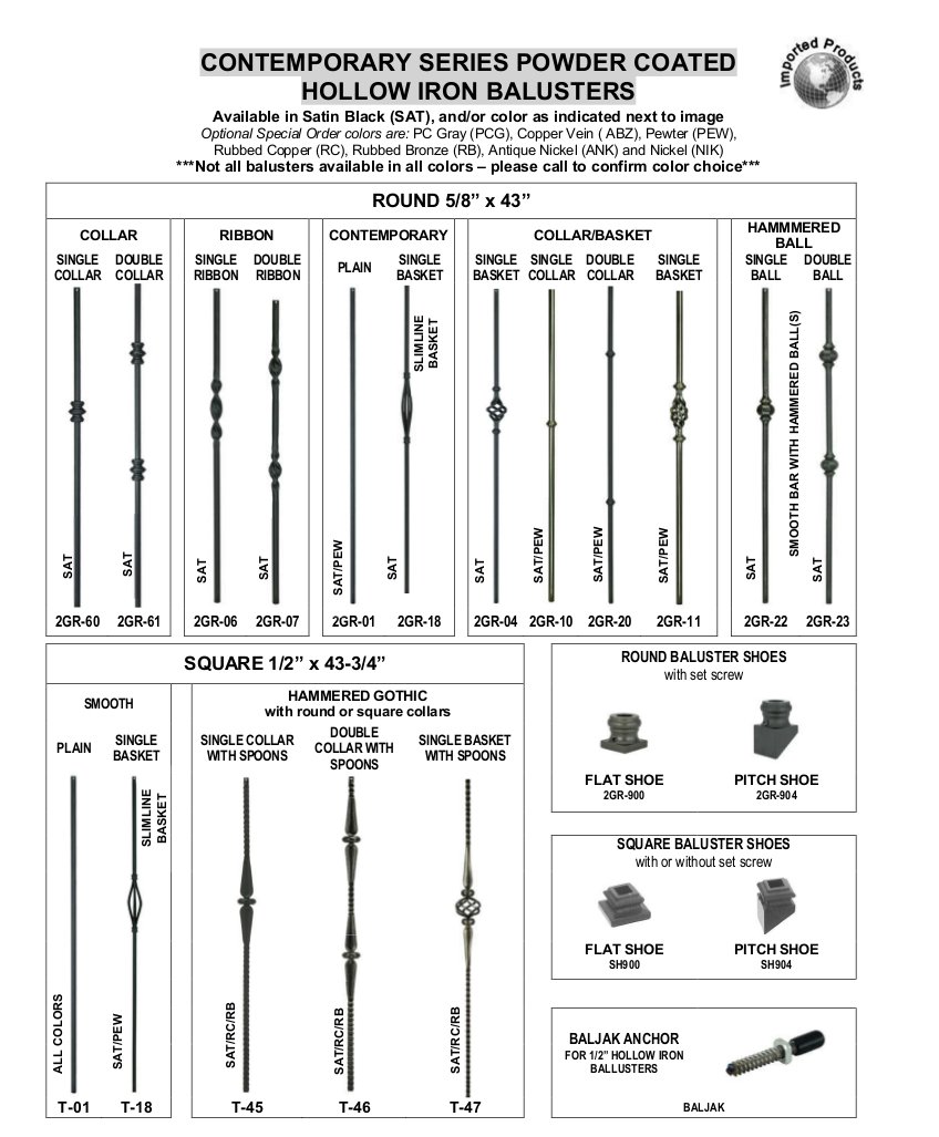 Iron Baluster | Builders Stair Supply Inc