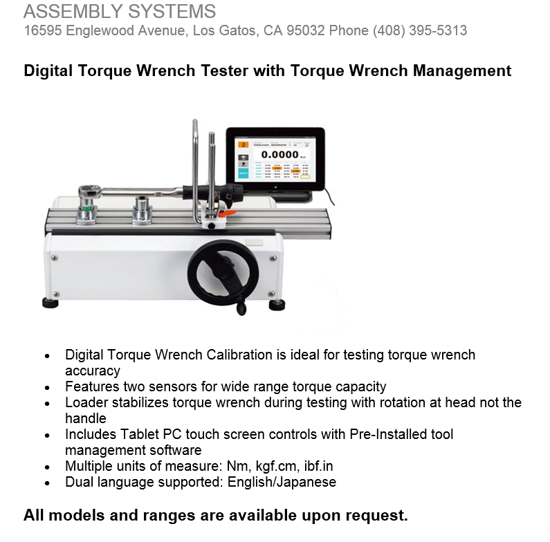 Digital Torque Wrench Tester with Torque Wrench Management | Skye ...