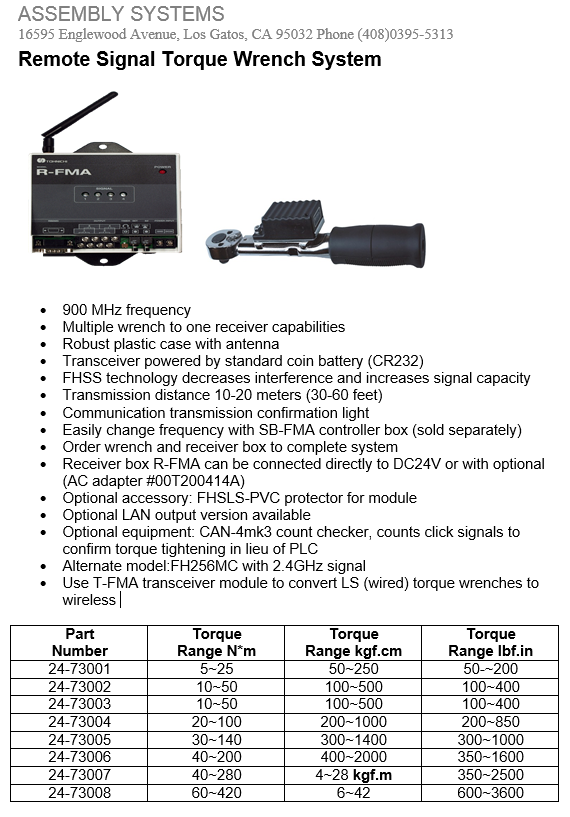 Remote Signal Torque Wrench System | Skye Industries, Inc