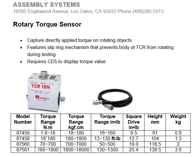 Rotary Torque Sensor | Skye Industries, Inc