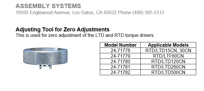 Adjusting Tool for Zero Adjustments | Skye Industries, Inc