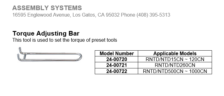 Torque Adjusting Bar | Skye Industries, Inc