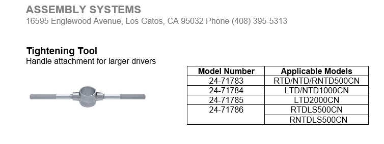 Tightening Tool | Skye Industries, Inc