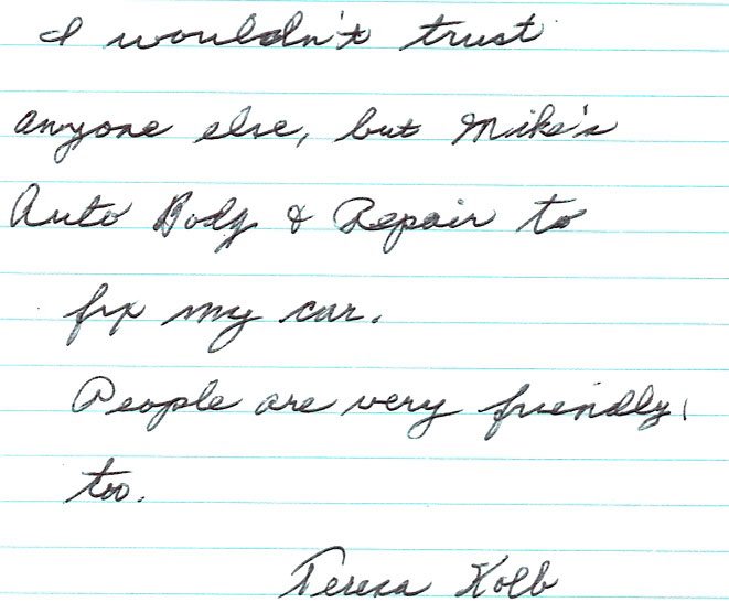 Mike's Auto Body & Repair | Testimonials | Spring Hill, FL
