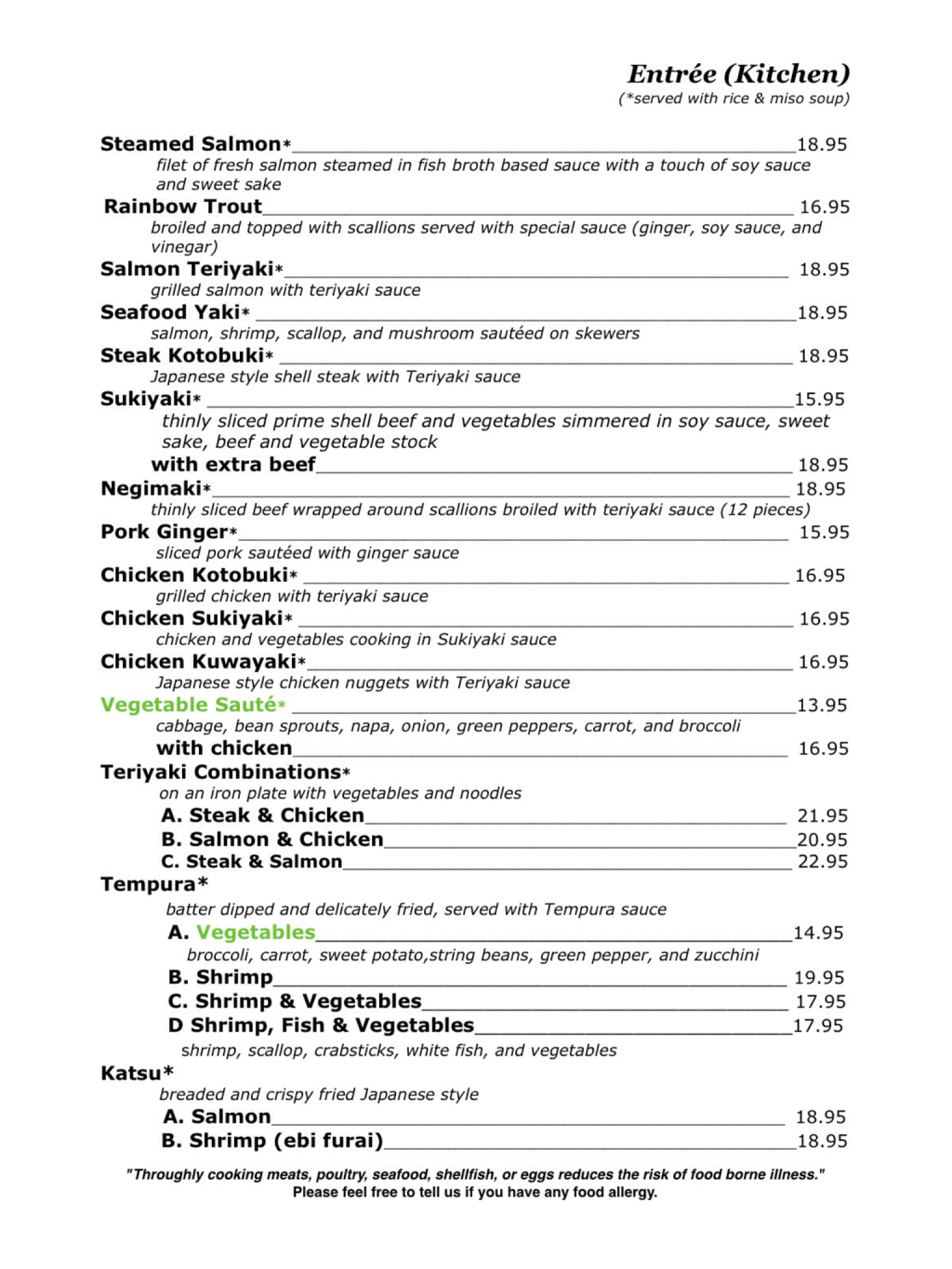 Menu at a glance | Kotobuki Japanese Cuisine